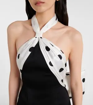 David Koma Polka-dot Halterneck Gown