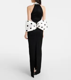 David Koma Polka-dot Halterneck Gown