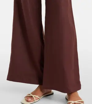 Faithfull The Brand Syna Linen Wide-leg Trousers - Brown