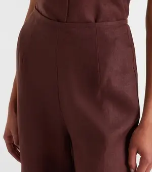 Faithfull The Brand Syna Linen Wide-leg Trousers - Brown