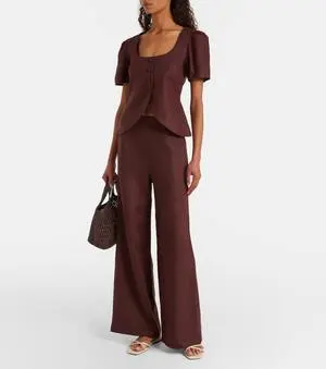 Faithfull The Brand Syna Linen Wide-leg Trousers - Brown