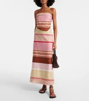 Faithfull The Brand Martina Striped Linen Maxi Skirt - Multicoloured