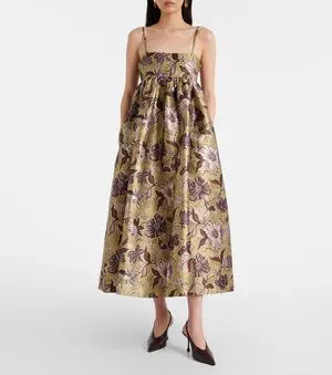 ALEMAIS Citron Floral Midi Dress