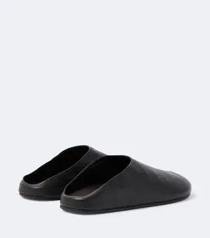 THE ROW Hudson Leather Mules - Black