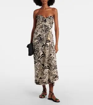 Poupette St Barth Collina Printed Cotton Midi Dress