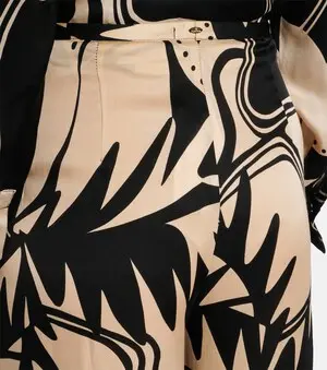 Poupette St Barth Oasis Printed Wide-leg Trousers - Black