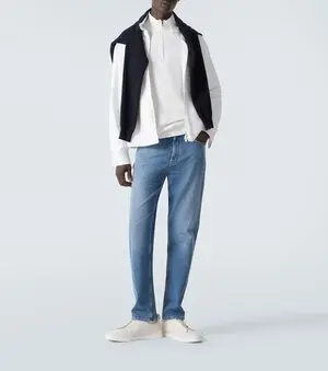 Zegna High-rise Straight Leg Jeans - Blue