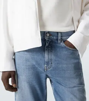 Zegna High-rise Straight Leg Jeans - Blue