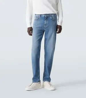 Zegna High-rise Straight Leg Jeans - Blue