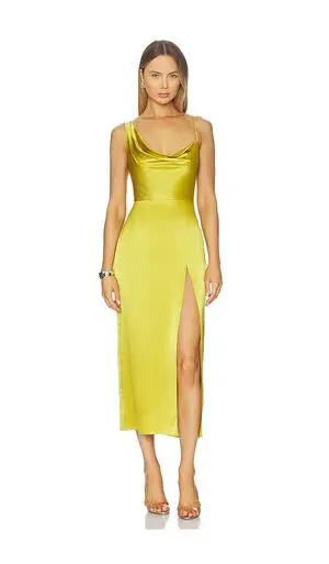 Amanda Uprichard Svetlana Satin Midi Dress - Yellow