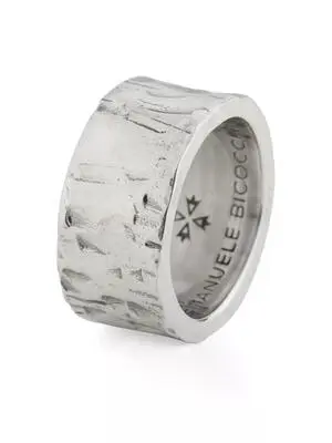 Emanuele Bicocchi Hammered Band Ring - Silver