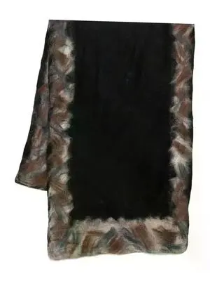 SILVANA Jagged-edge Scarf Black