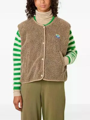 American Vintage Hoktown Shearling Zip Gilet - Brown