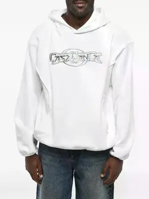 Casablanca Logo-detail Long-sleeve Hoodie - White