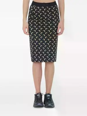 MARINE SERRE Moon Print Midi Skirt - Black