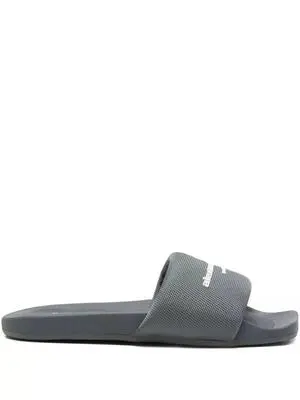 Alexander Wang Logo Strap Slides - Grey