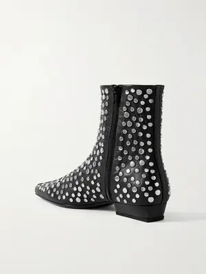 Staud Wally Studded Leather Ankle Boots - Black