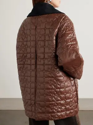 GANNI Cotton Corduroy-trimmed Quilted Recycled-shell Jacket