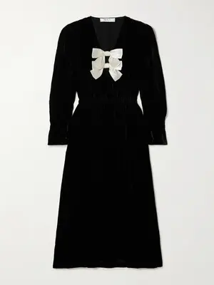 Sea Seraphine Velvet Midi Dress - Black