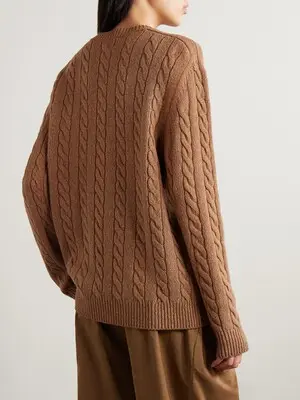 THE ROW Loneke Cable-knit Wool Cardigan