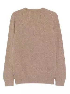 DELLA CIANA Ribbed Knit Round Neck Sweater