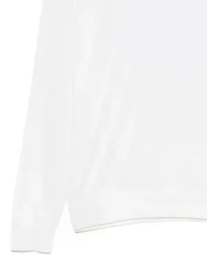 FERRANTE Crew Neck Long Sleeve Top - White