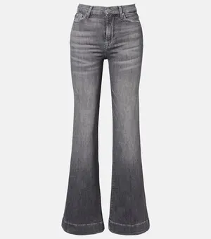 7 For All Mankind Modern Dojo High-rise Flared Jeans - Grey