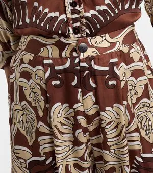 Poupette St Barth Isabelle High-rise Printed Shorts - Brown