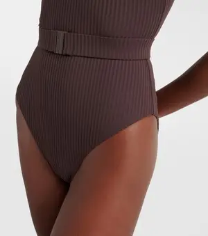 Melissa Odabash Ribbed Belted Swimsuit