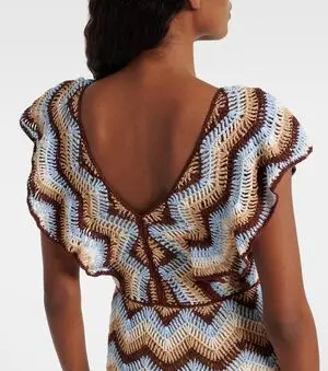 Anna Kosturova Melissa Crochet Cotton Minidress - Multicoloured
