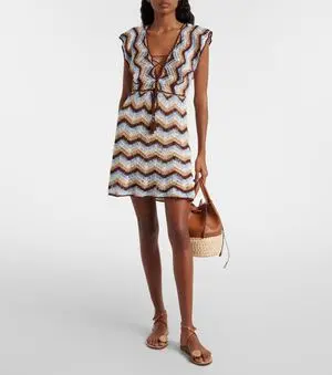 Anna Kosturova Melissa Crochet Cotton Minidress - Multicoloured