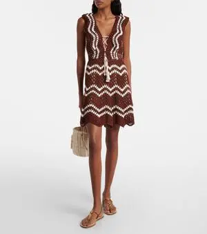 Anna Kosturova Melissa Crochet Cotton Minidress - Multicoloured