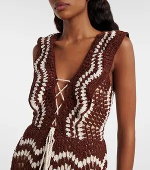 Anna Kosturova Melissa Crochet Cotton Minidress - Multicoloured
