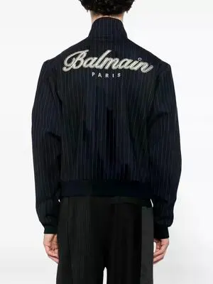 Balmain Embellished Crest Zip Jacket