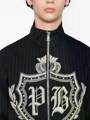 Balmain Embellished Crest Zip Jacket