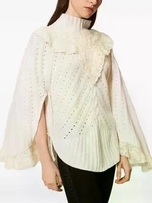 TWINSET Crochet Panel High Neck Jumper