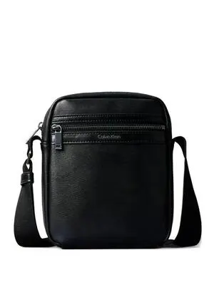 Calvin Klein Logo-printed Zip Shoulder Bag - Black
