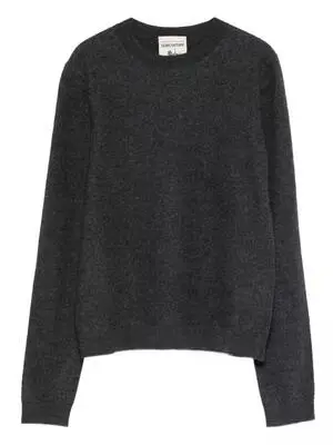 SEMICOUTURE Crew Neck Sweater With Ribbed Hem And Cuffs - Grey