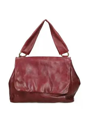 A.S.98 Burgundy Leather Flap Shoulder Bag