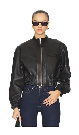 LAMARQUE Leather Zip-up Jacket - Black