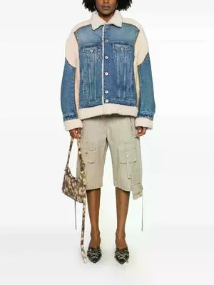 JEAN PAUL GAULTIER Faux Shearling Panel Denim Jacket