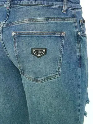 Philipp Plein Straight Leg Jeans With Distressed Detailing - Blue