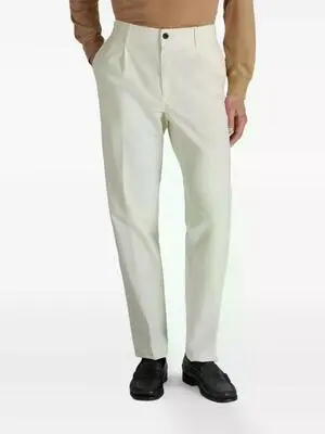 SLOWEAR Pleated-front Tapered Trousers - Neutrals