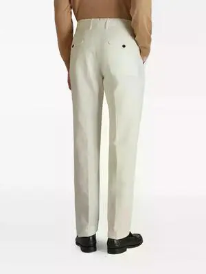 SLOWEAR Pleated-front Tapered Trousers - Neutrals