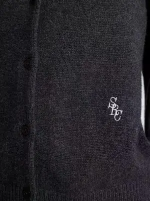 Sporty & Rich Button Logo Cardigan - Grey