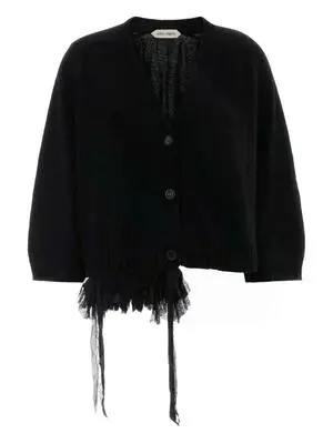 Alberta Ferretti Ruffled Cardigan - Black