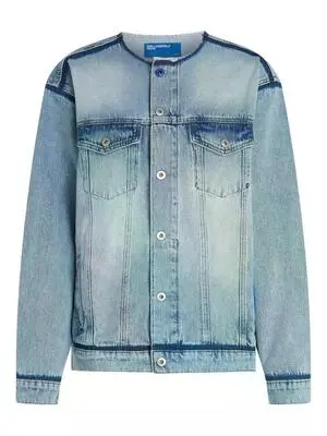 Karl Lagerfeld Collarless Denim Jacket