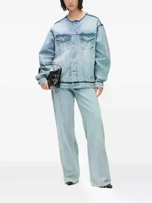 Karl Lagerfeld Collarless Denim Jacket