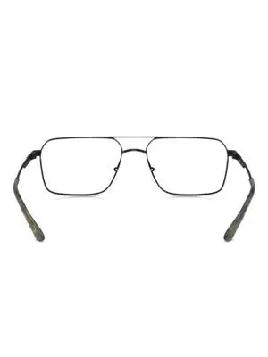 Emporio Armani Square-Frame Double-Bridge Eyeglasses Black