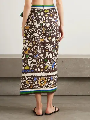 ALEMAIS Maroc Printed Linen Wrap Skirt